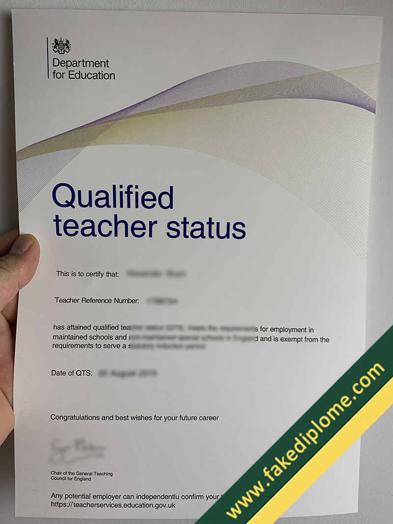 Where to Buy Qualified teacher status (QTS) Fake Certificate? - Buy ...