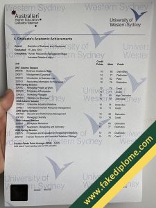 How to create University of Western Sydney fake transcript